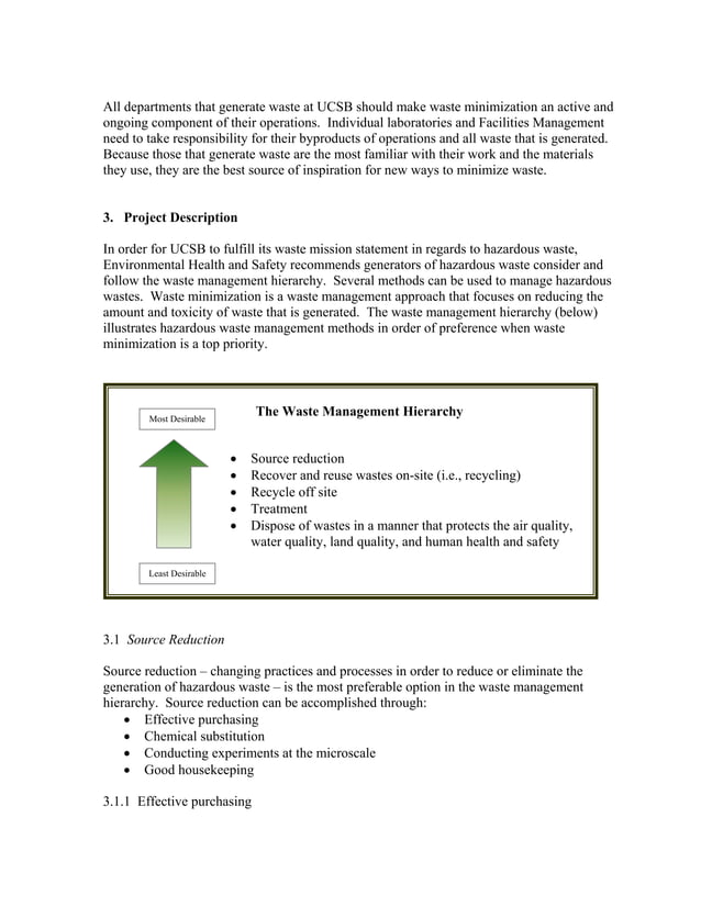 Haz waste minimization_plan | PDF | Environmental Services Industry ...
