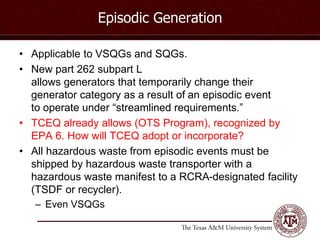 Hazardus Wastes generator important rule .pptx