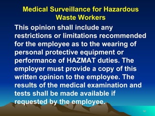Hazwoper Medical Surveillance3020 | PPT