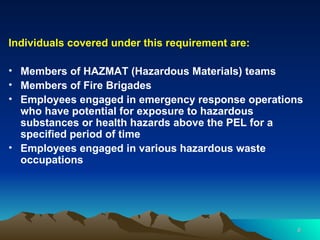 Hazwoper Medical Surveillance3020 | PPT