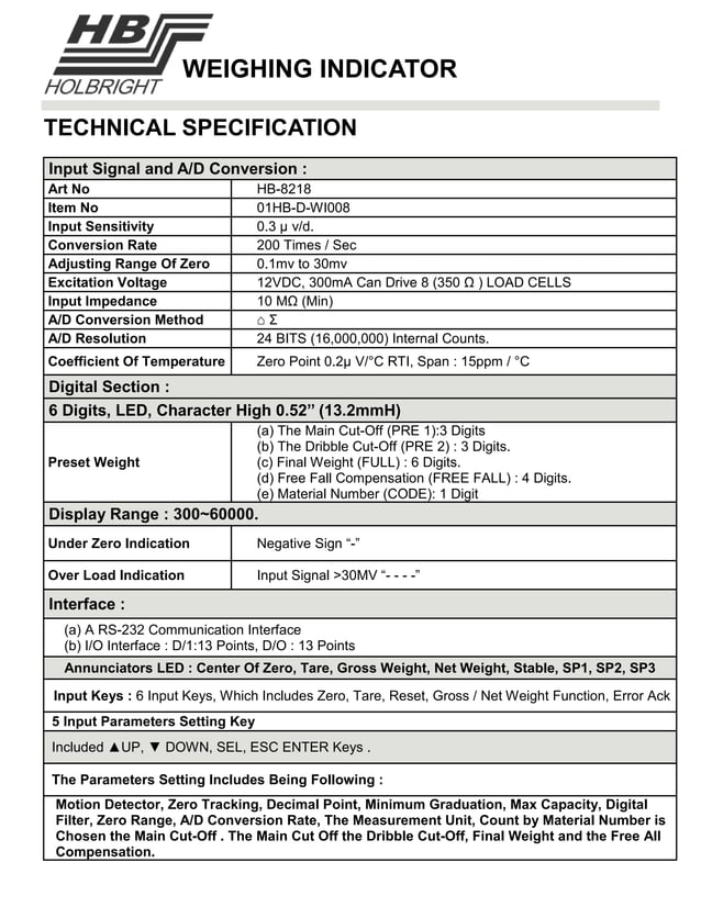 HB-8218 | PDF