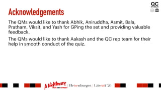 General Quiz for Literati at IIT Delhi | A Nightmare on Gen Street ...