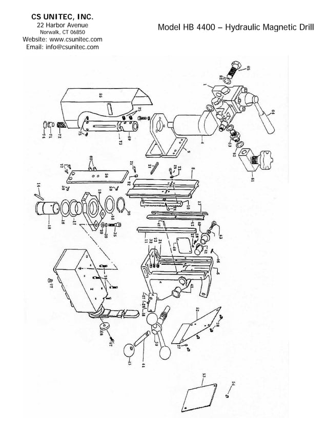 CS Unitec Hydraulic Magnetic Drills Schematic: HB-4400 | PDF