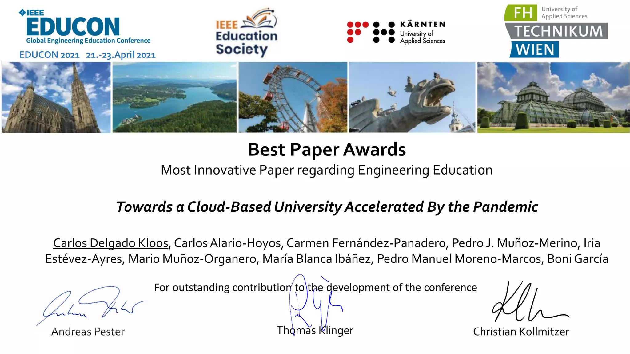 Best Paper Awards_EDUCON 2021 | PPT