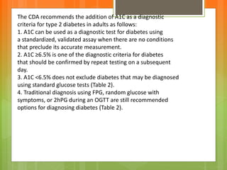 Use of Glycated Hemoglobin (A1C) in the Diagnosis of Type 2 Diabetes ...