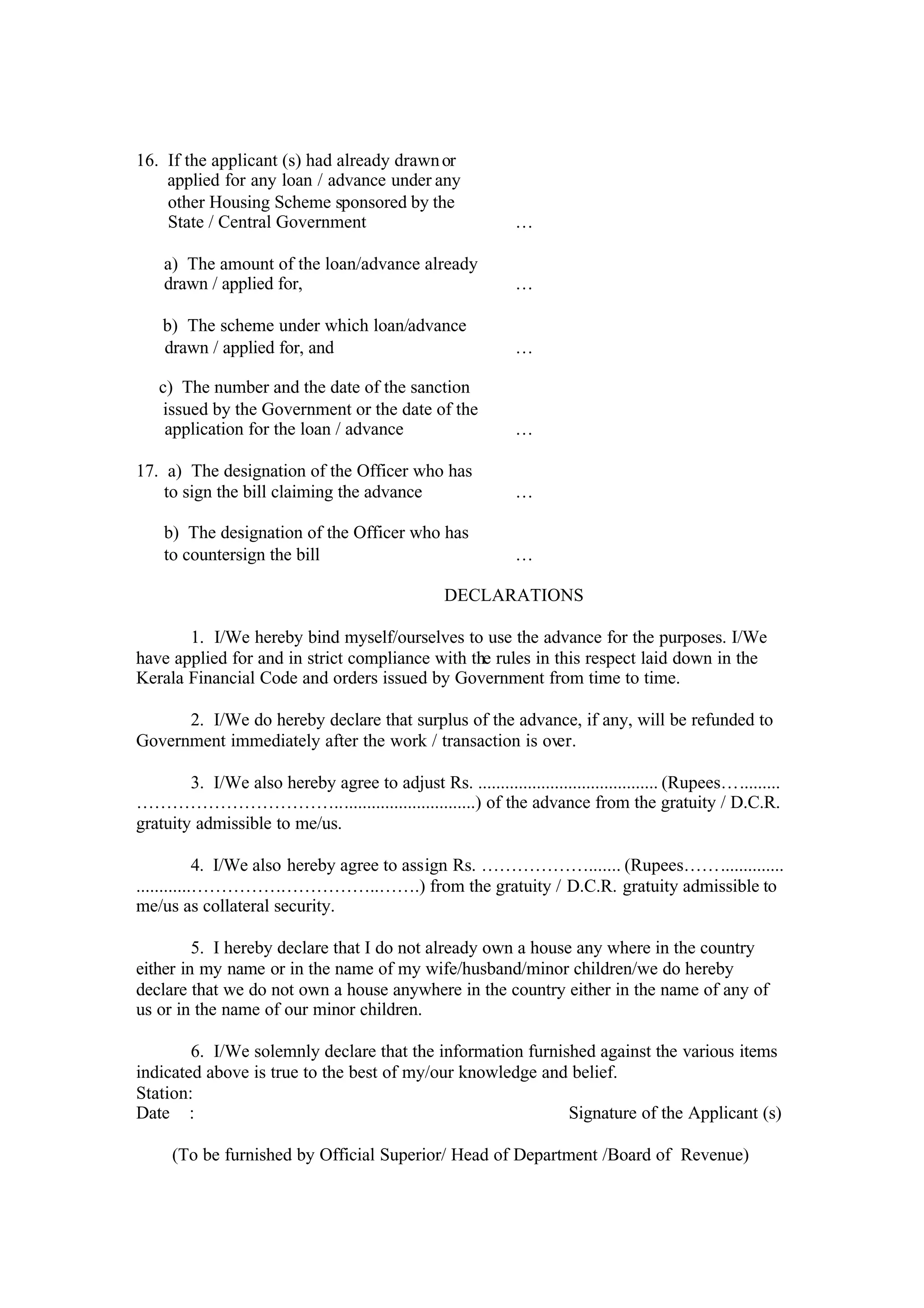 Hba all documents ,forms and instructions kerala | PDF