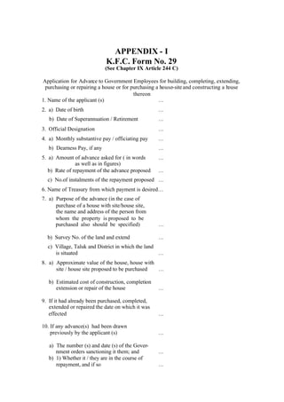 Hba all documents ,forms and instructions kerala | PDF