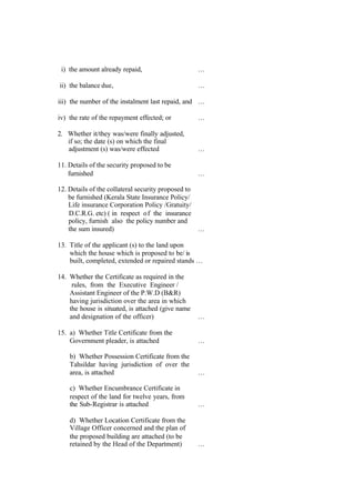 Hba all documents ,forms and instructions kerala | PDF