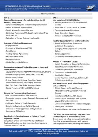 Management of Charterparty for Oil Tankers | PDF