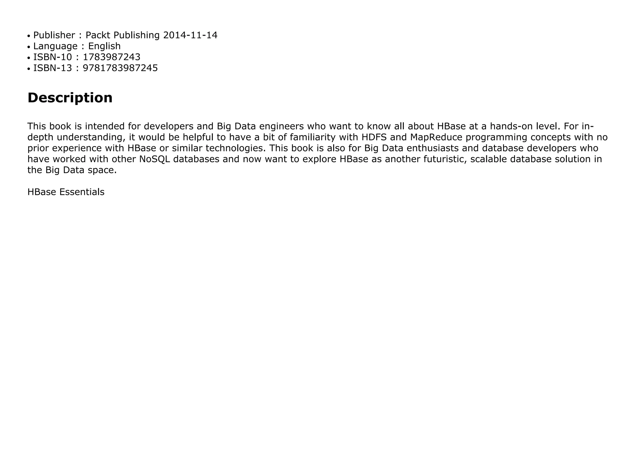 Hbase Essentials Ppt