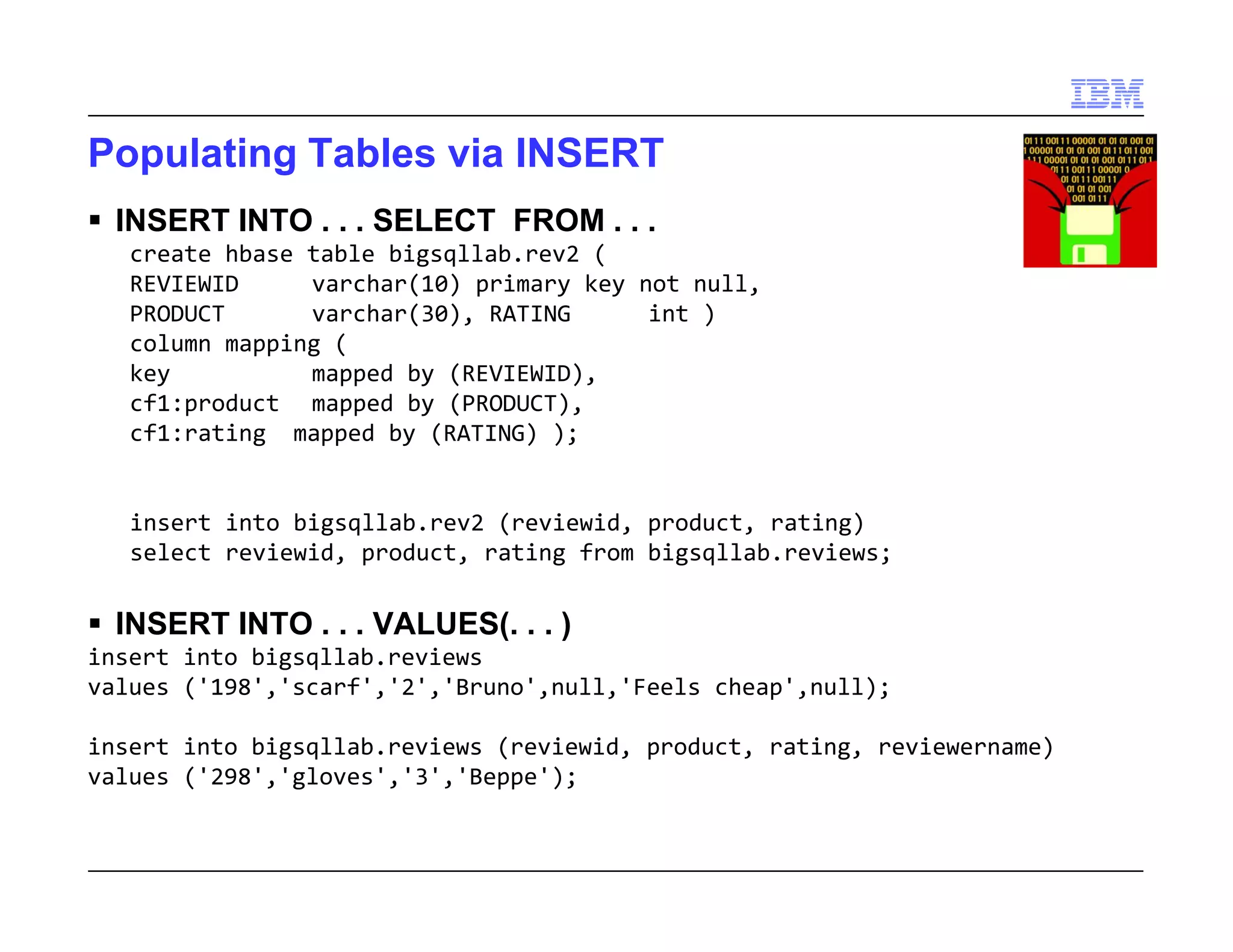 Big Data: Big SQL and HBase | PDF