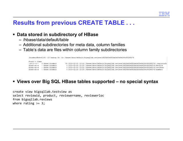 Big Data: Big SQL and HBase | PDF | Databases | Computer Software and Applications