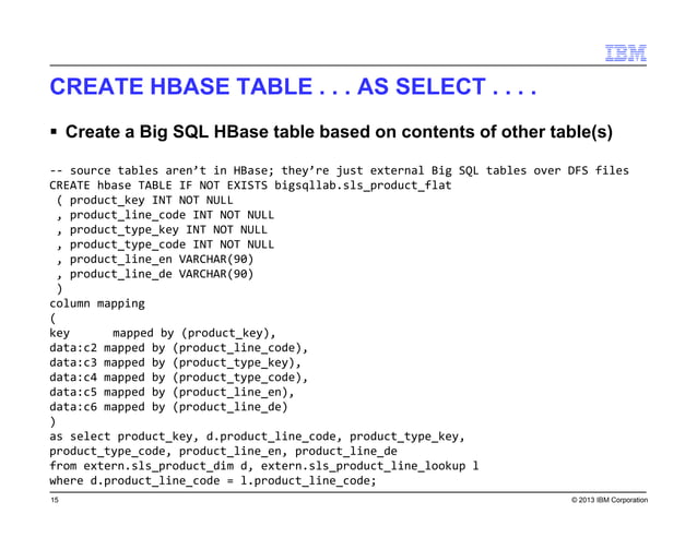 Big Data: Big SQL and HBase | PDF | Databases | Computer Software and Applications