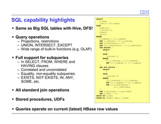 Big Data: Big SQL and HBase | PDF