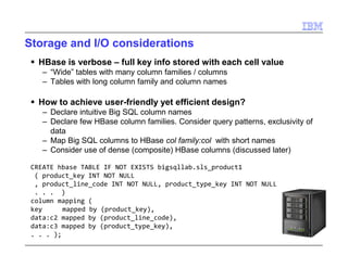 Big Data: Big SQL and HBase | PDF