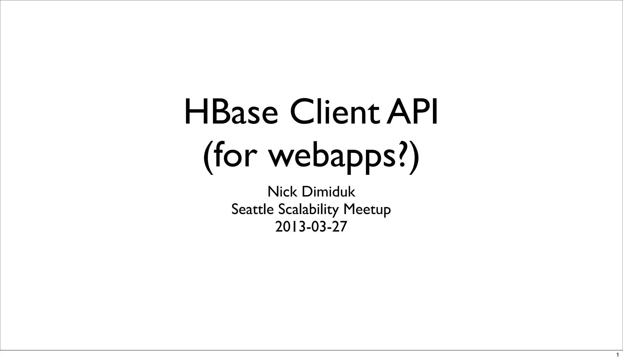 HBase Client API Options | PPT