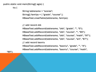 H base development | PPT | Databases | Computer Software and Applications
