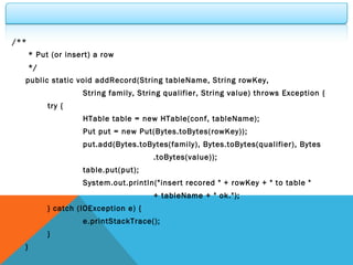 H base development | PPT | Databases | Computer Software and Applications