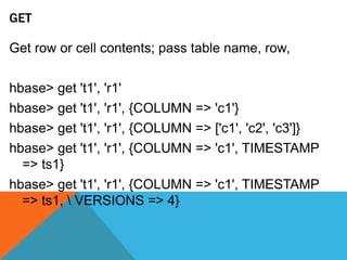 Hbase interact with shell | PPT