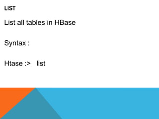 Hbase interact with shell | PPT