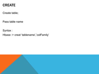 Hbase interact with shell | PPT