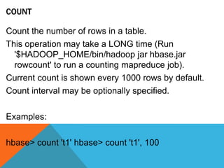 Hbase interact with shell | PPT