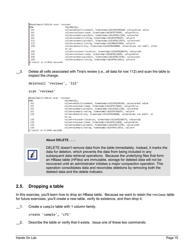 Big Data: HBase and Big SQL self-study lab | PDF | Databases | Computer Software and Applications