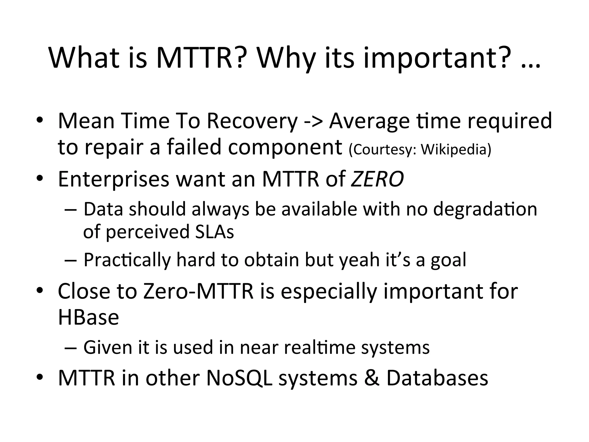 HBase: How to get MTTR below 1 minute | PDF
