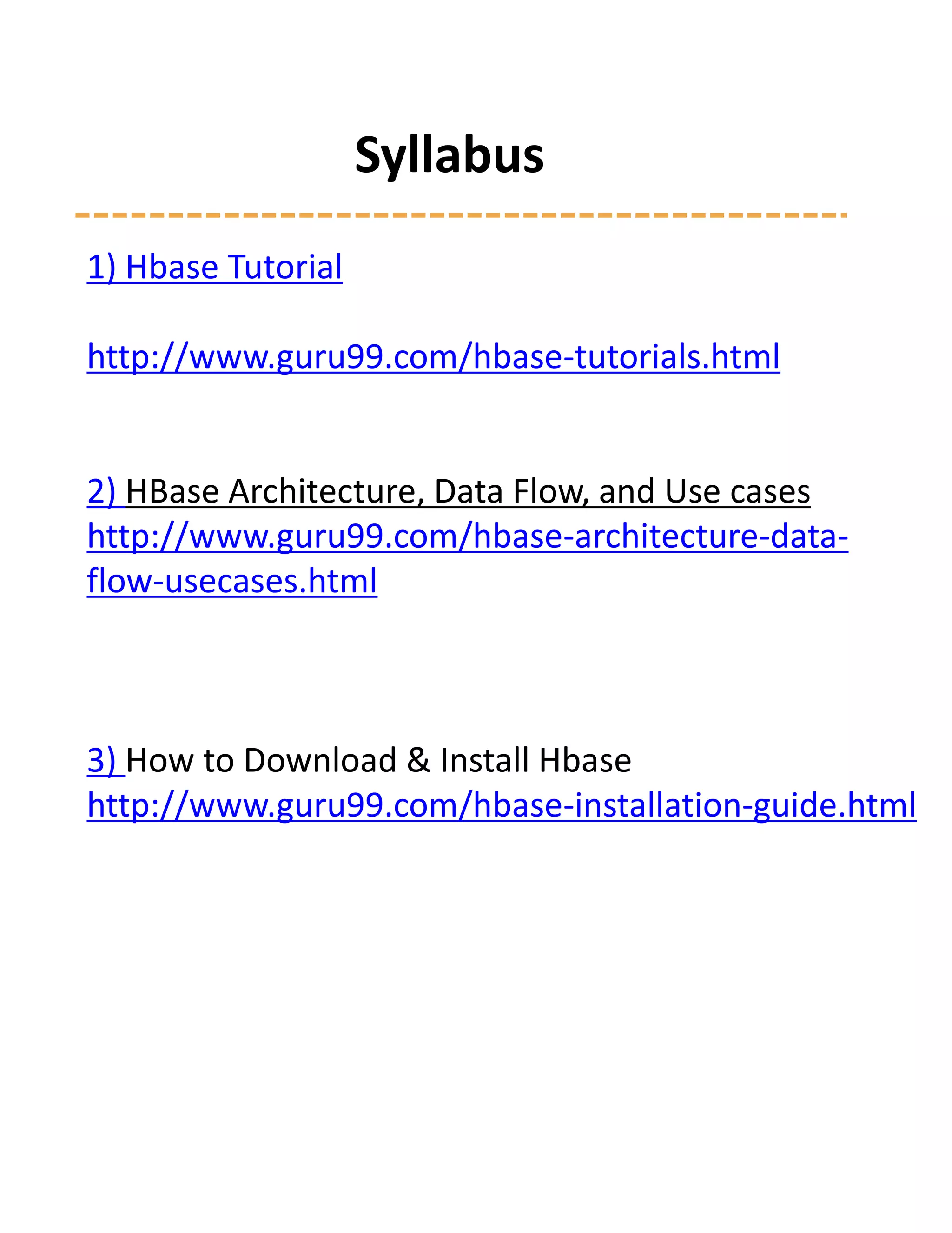 Hbase Tutorial | PDF