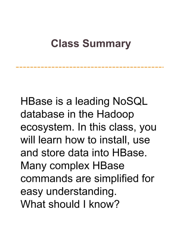 Hbase Tutorial | PDF