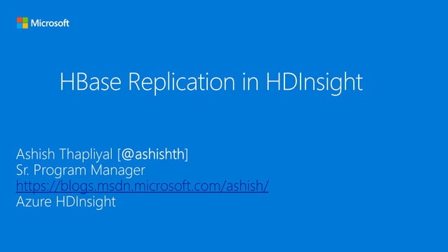 HDInsight HBase replication | PDF