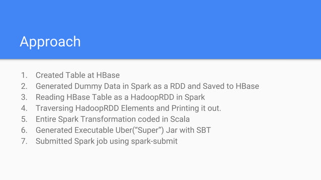 HBase with Apache Spark POC Demo | PPT