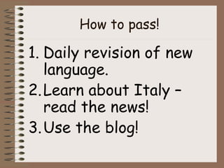 Int 2 Italian - introduction | PPT