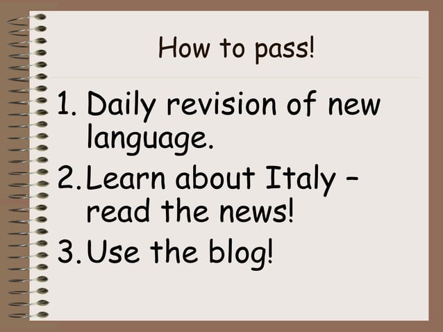 Int 2 Italian - introduction | PPT