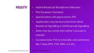 HbbTV - Quick Glance | PDF