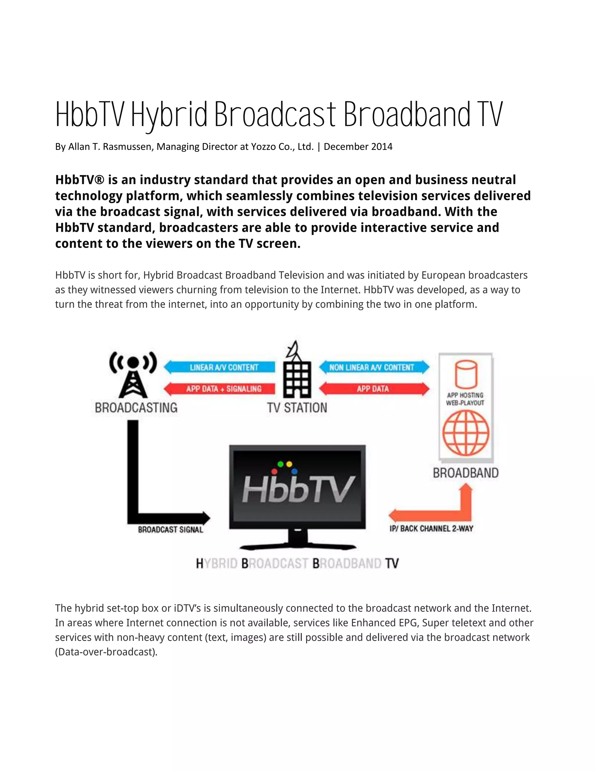 HbbTV - Hybrid Broadcast Broadband TV introduction | PDF