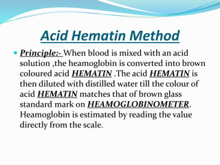 Determination of Haemoglobin | PPTX