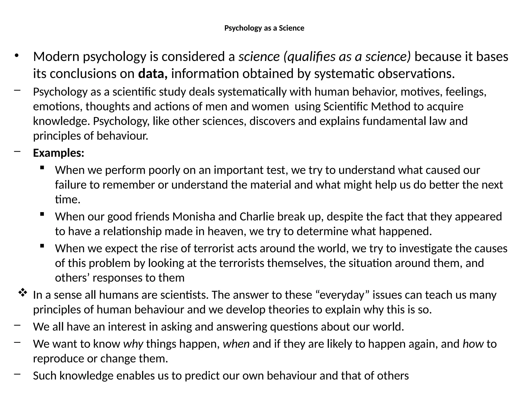 Introduction to human behaviour and psychology chapter 01 | PPTX