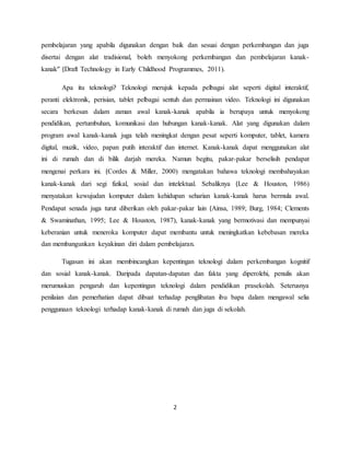 Hbec3903 teknologi dan ict dalam pendidikan awal kanak kanak | DOC