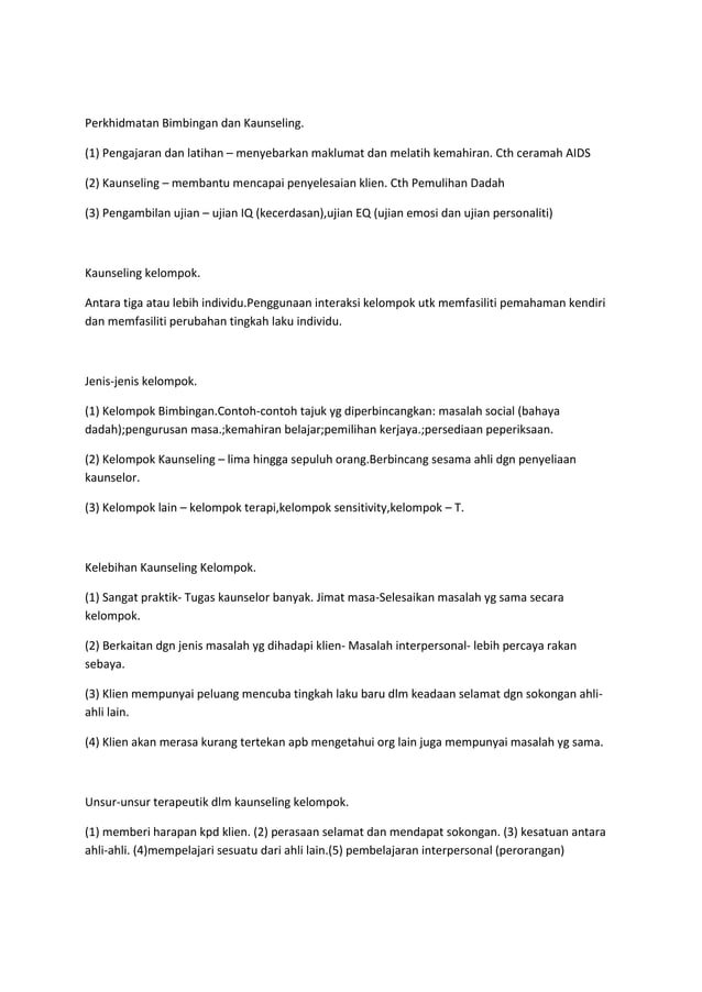 Hbef 2203 bimbingan dan kaunseling | DOCX