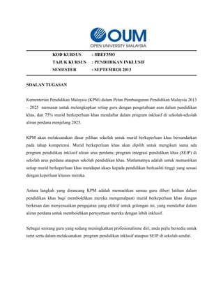Hbef3503 tugasan pend. inklusif | PDF