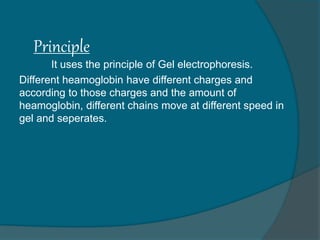 Hb electrophoresis (principle materials and procedure) | PPTX