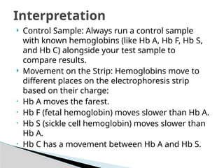 Hb electrophoresis and its types, principle , procedure | PPTX