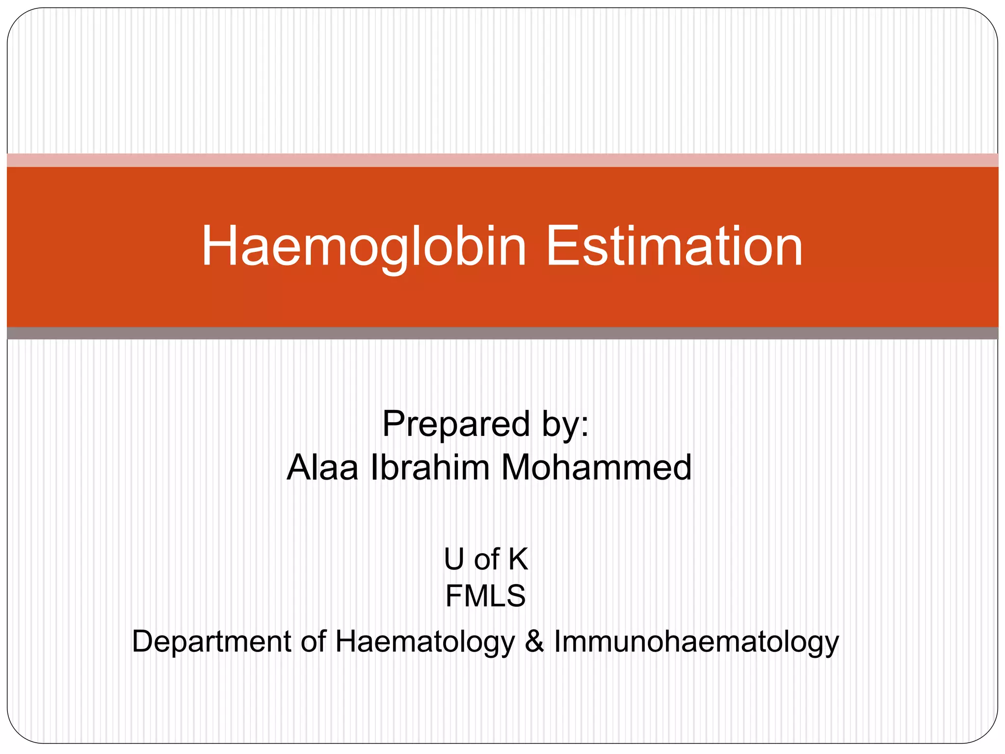 Hb estimation | PPT