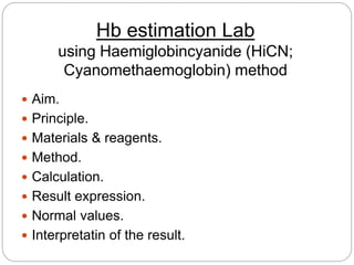Hb estimation | PPT