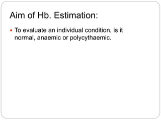 Hb estimation | PPT