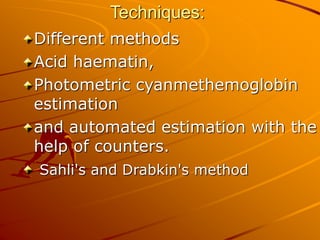 HB estimation.ppt | Blood Disorders | Diseases and Conditions