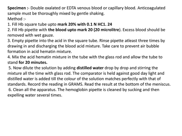Hb estimation and rbc count | PPT