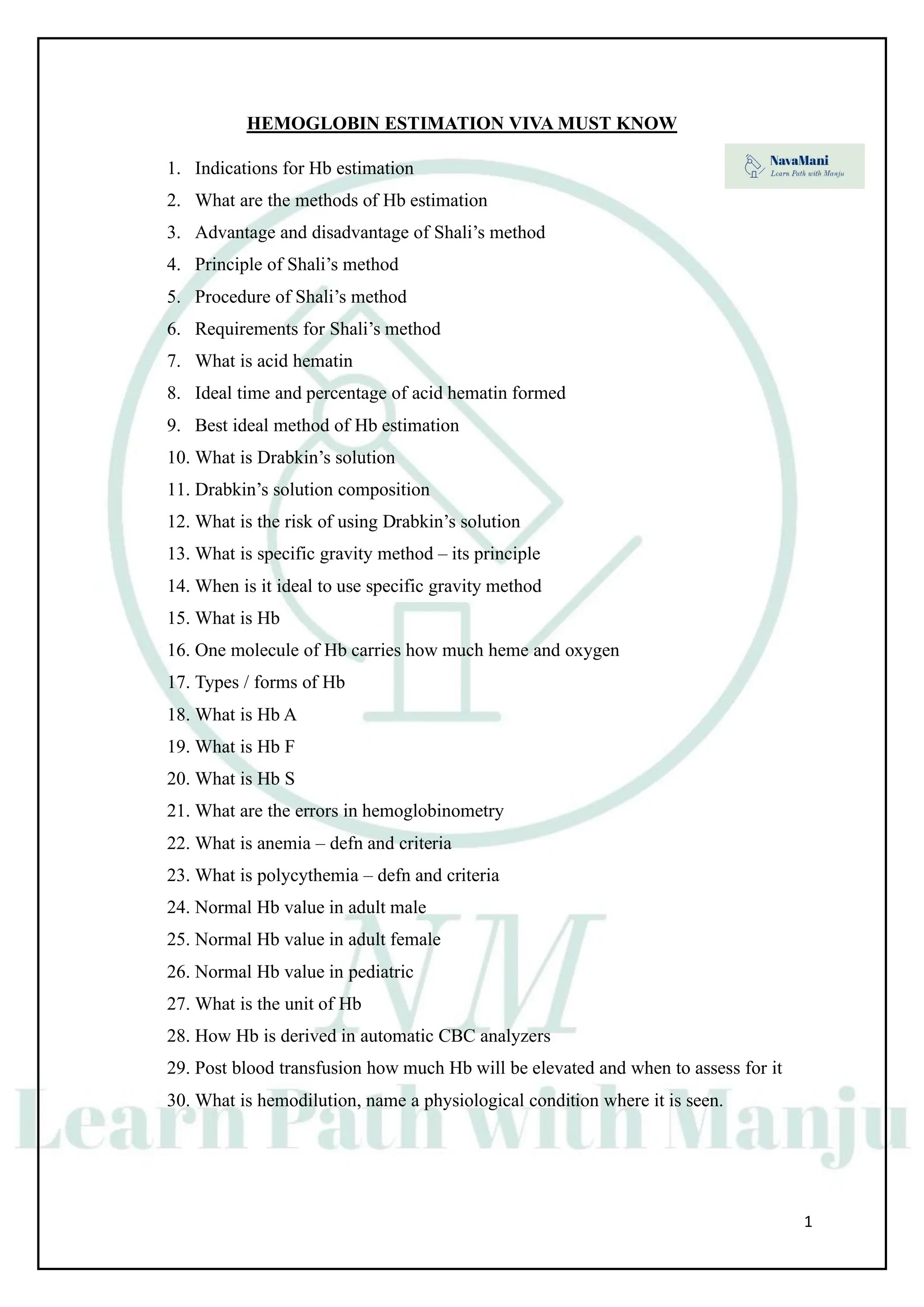 Hb Estimation viva must know .pdf