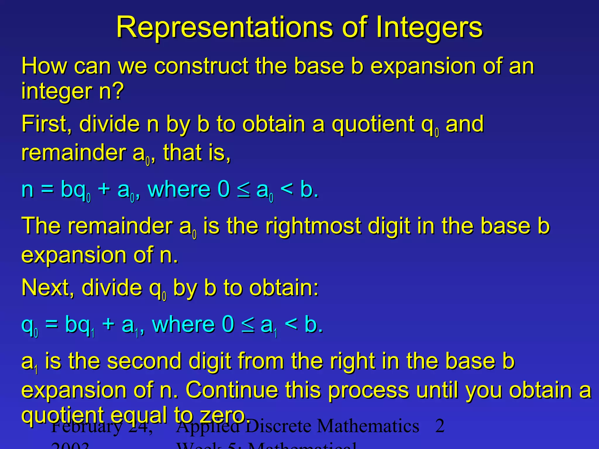 Per6 basis_Representations Of Integers | PPT